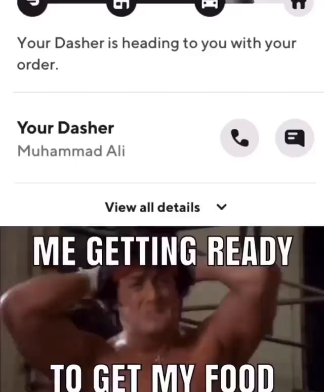 Your Dasher is heading to you with your order. Your Dasher Muhammad Ali ...
