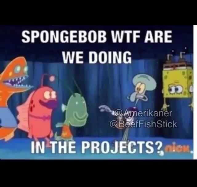 SPONGEBOB WTF ARE WE DOING ab nerikaner @BeefFishStick IN THE PROJECTS ...