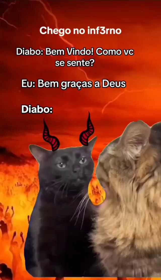 Chego no inf3rno Diabo: Bem Vindo! Como vc se sente? Eu: Bem graças a ...