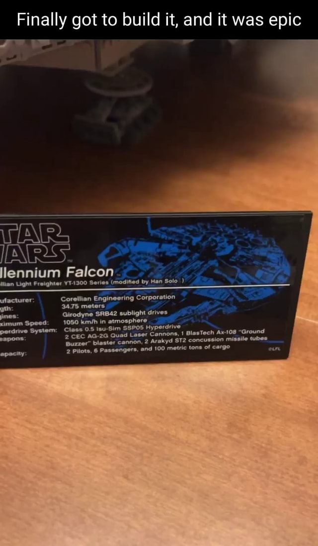 Finally got to build it, and it was epic WARS llennium Falcon lian ...