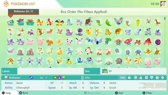 & POKEMON List Box Order (No Filters Applied) atars & wy! we me OF 0000 ...