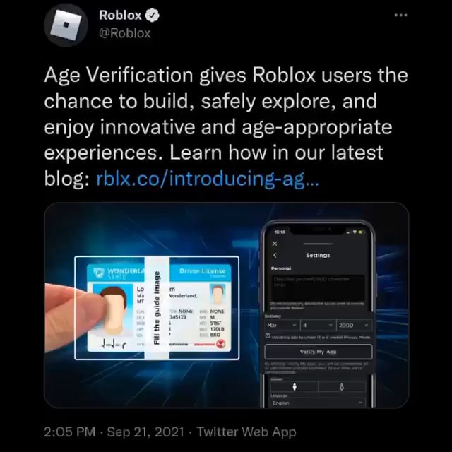 Roblox ox Age Verification gives Roblox users the chance to build ...