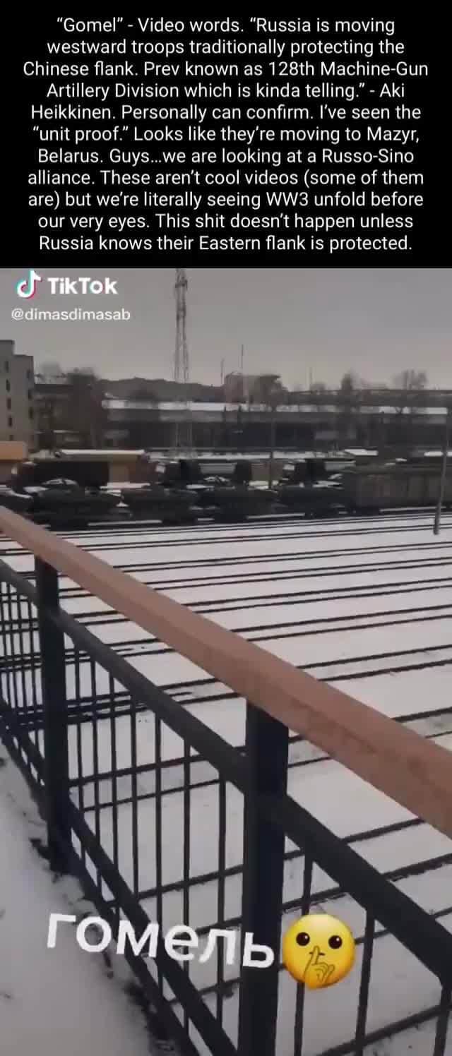 "Gomel" - Video words. "Russia is moving westward troops traditionally ...