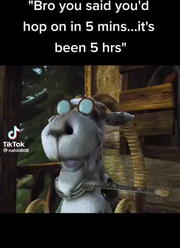 "Bro you said you'd hop on in 5 mins...it's been hrs" TikTok - iFunny