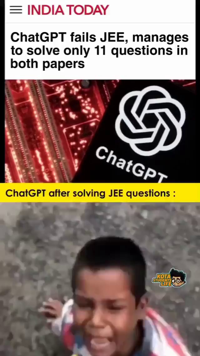 #jee #india #chatgpt - = INDIA TODAY ChatGPT fails JEE, manages to ... #jee #india #chatgpt - = INDIA TODAY ChatGPT fails JEE, manages to ...