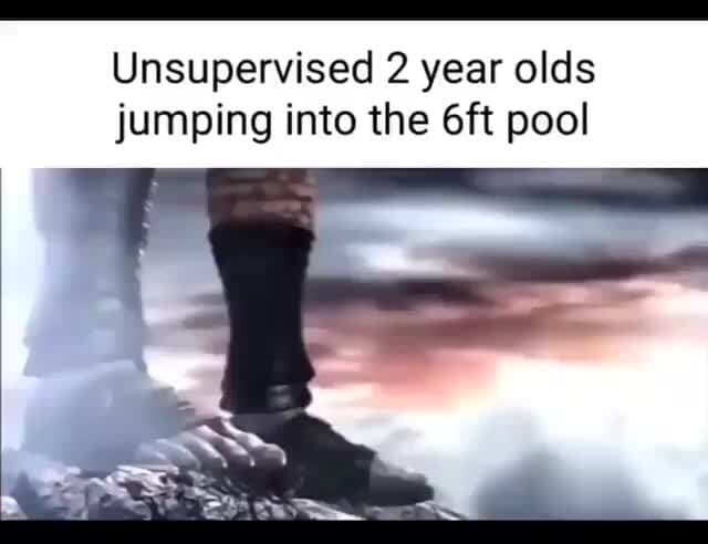 Unsupervised 2 year olds jumping into the pool - iFunny