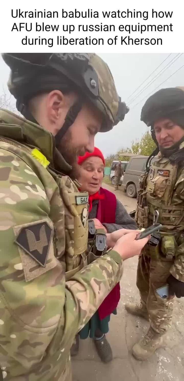 Ukrainian babulia watching how AFU blew up russian equipment during ...
