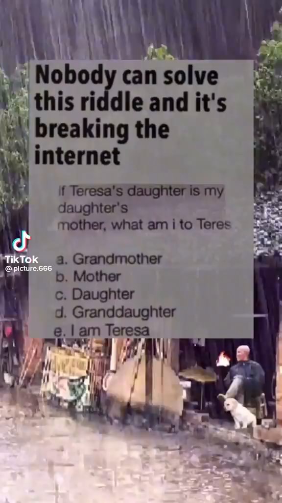 Nobody can solve this riddle and it's \ breaking the internet Teresa's ...