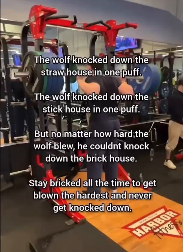 The wolf knocked down the straw house in one puff The wolf knocked down ...