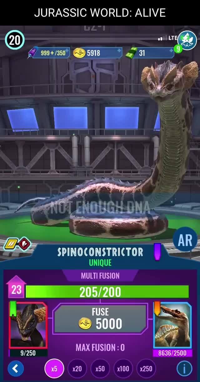 JURASSIC WORLD: ALIVE LT AR SPINOCONSTRICTOR UNIQUE MULTI FUSION 5000 ...