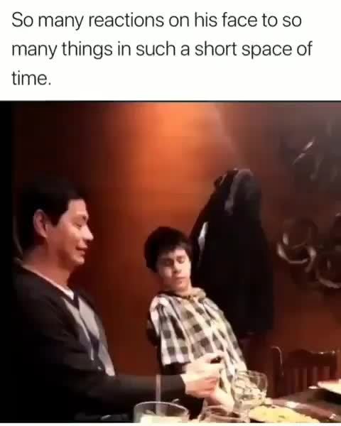 So many reactions on his face 10 so many things m such a short space of ...