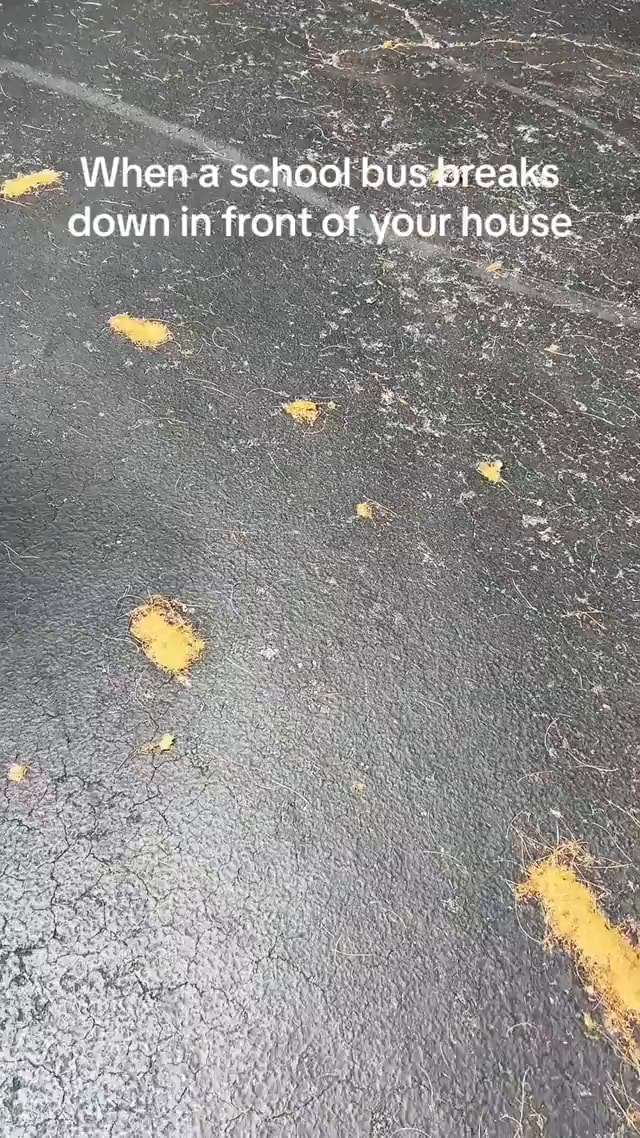 When a school bus breaks down in front of your house' - iFunny