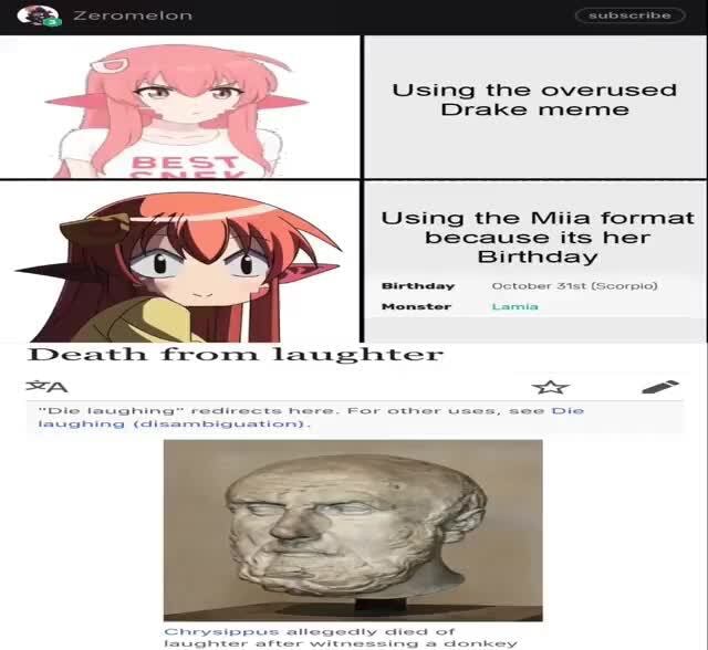 Using the overused Drake meme Using the Miia format because its her ...
