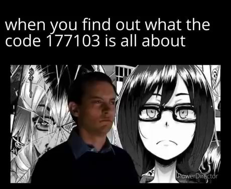 When you find out what the code 177103 is all about Ny . 'ty - iFunny