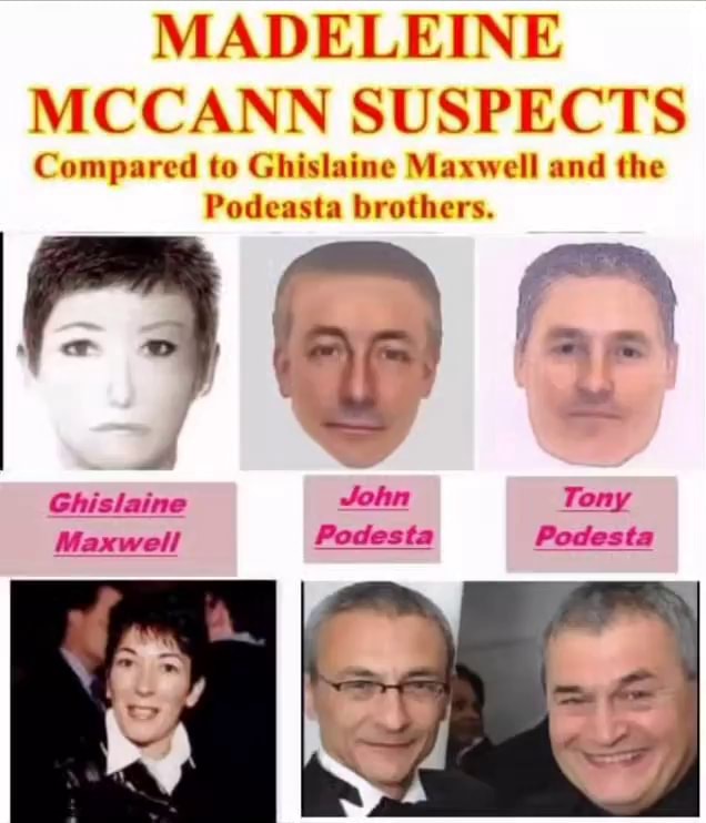 MADELEINE MCCANN SUSPECTS Compared to Ghislaine Maxwell and the ...
