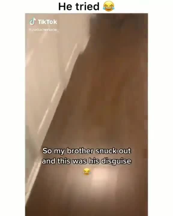 He tried of So my brother snuck out and this was his disguise - iFunny
