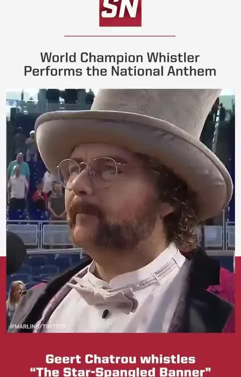 World Champion whistler performs the national anthem @marlins - World ...