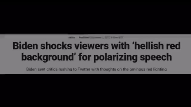 Biden shocks viewers with 'hellish red background' for polarizing speech - iFunny