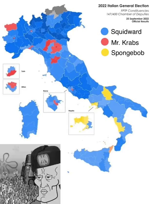 2022 Italian General Election FPTP Constituencies Chamber of Deputies ...
