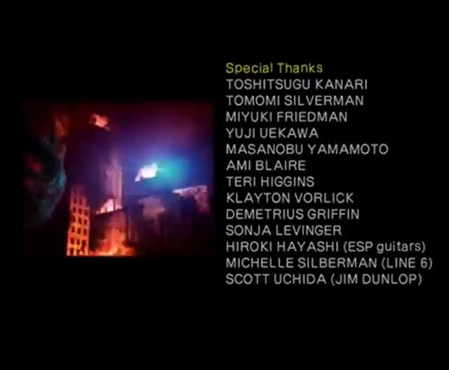 Special Thanks TOSHITSUGU KANARI TOMOMI SILVERMAN MIYUKI FRIEDMAN YUJI ...