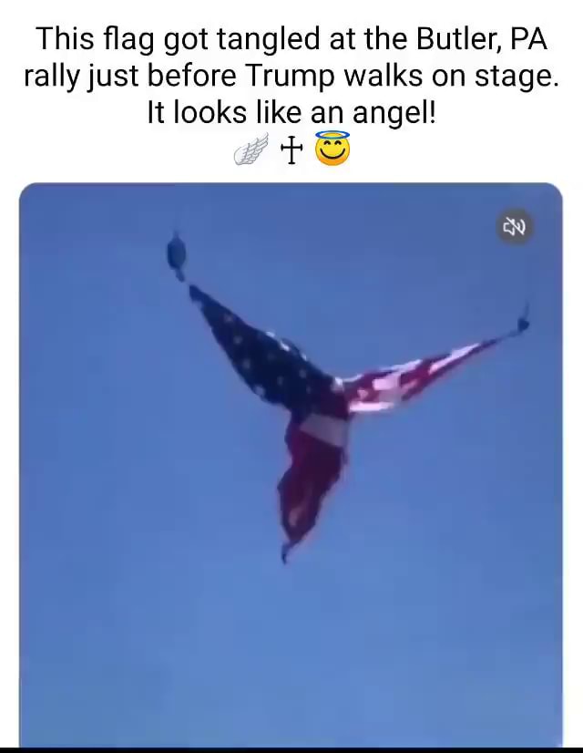 This flag got tangled at the Butler, PA rally just before Trump walks ...