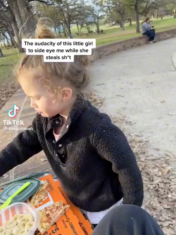 The audacity of this little girl to side eye me while she ff steals ...