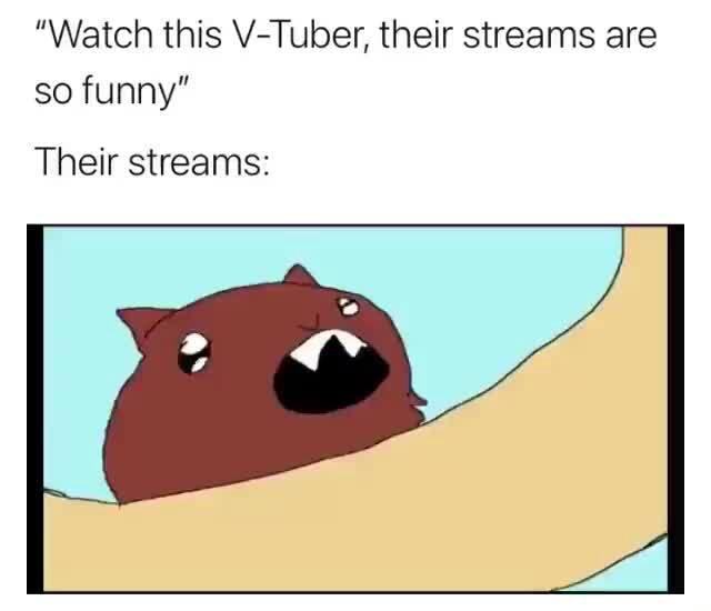 "Watch this V-Tuber, their streams are so funny" Their streams: - iFunny