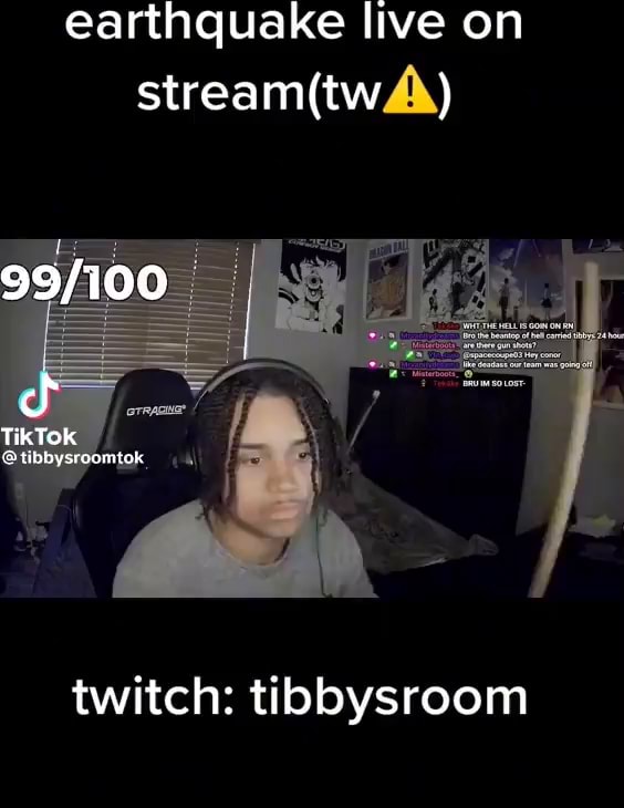 Earthquake live on TikTok twitch: tibbysroom - iFunny