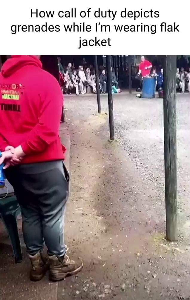 How call of duty depicts grenades while I'm wearing flak jacket - iFunny