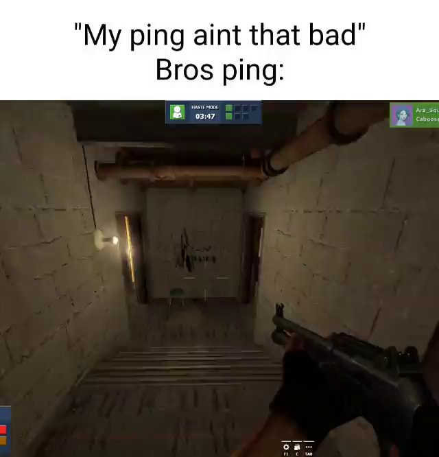 "My ping aint that bad" Bros ping: - iFunny