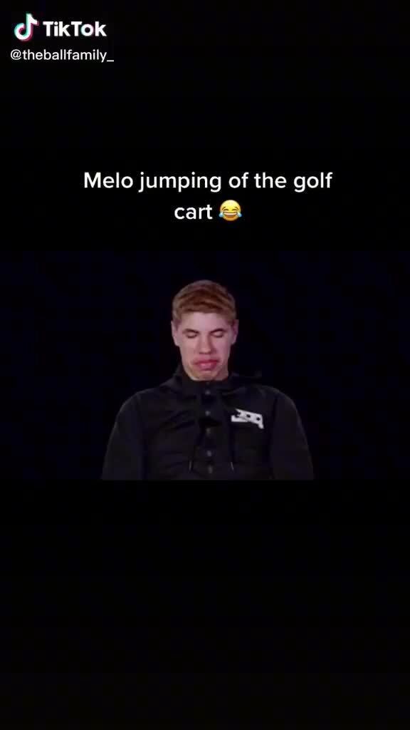 TikTok @theballfamily_ Melo jumping of the golf cart - iFunny