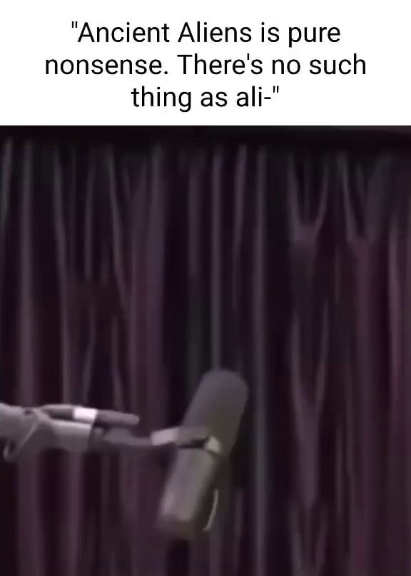 "Ancient Aliens is pure nonsense. There's no such thing as ali-" - iFunny
