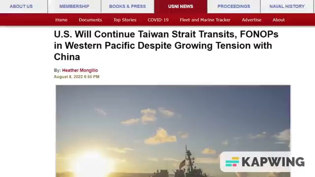 NAVALHISTORY U.S. Will Continue Taiwan Strait Transits, FONOPs in ...