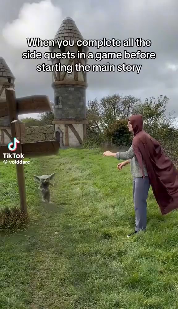 When you compiete all the side quests in a game before starting the ...