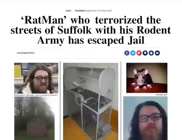 *'RatMan' who terrorized the streets of Suffolk with his Rodent Army ...