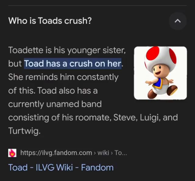Who is Toads crush? Toadette is his younger sister, but Toad has a ...