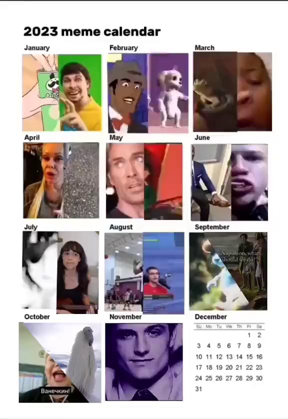 2023 meme calendar - iFunny