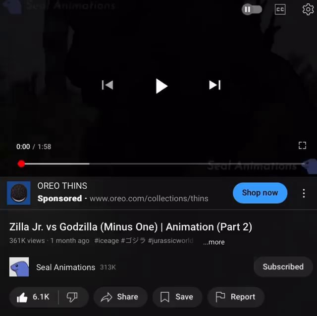 OREO THINS Sponsored Zilla Jr. vs Godzilla (Minus One) I Animation (Part 2) 361K views month ago ...
