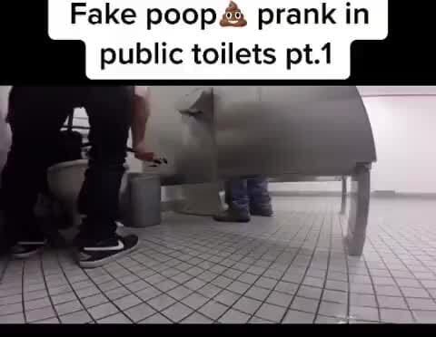 Fake poop& prank in public toilets pt.1 - iFunny