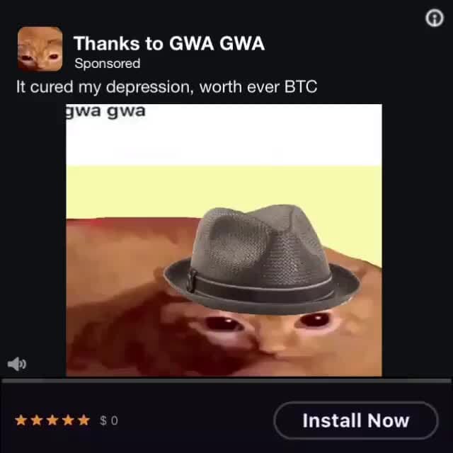 Thanks to GWA GWA Sponsored It cured my depression, worth ever BTC - iFunny