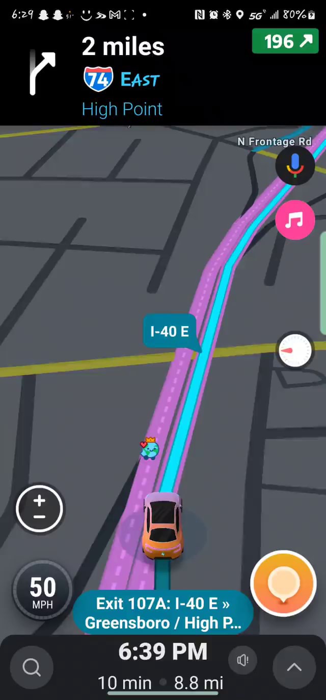 629 U 2 miles EAST High Point 1-40 E MPH Exit 107A: I-40 E " Greensboro ...