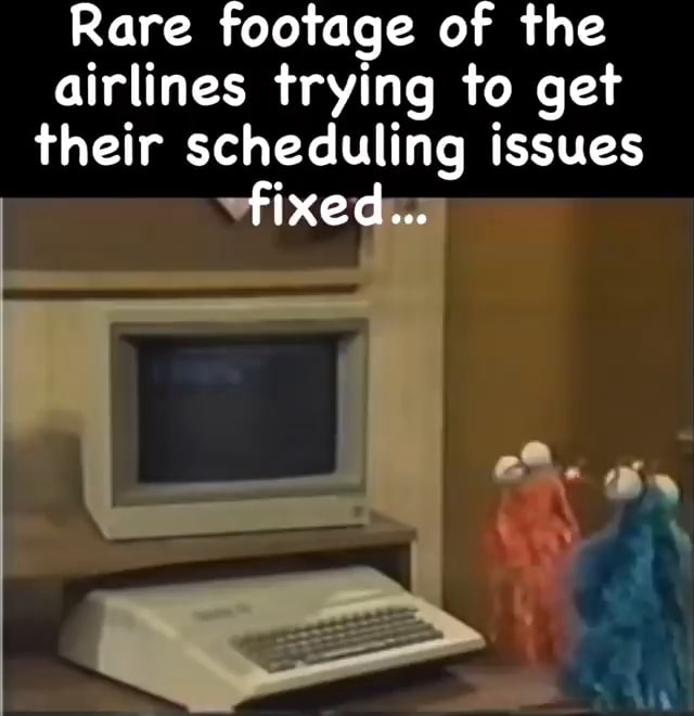 Rare footage of the airlines trying to get their scheduling issues ...