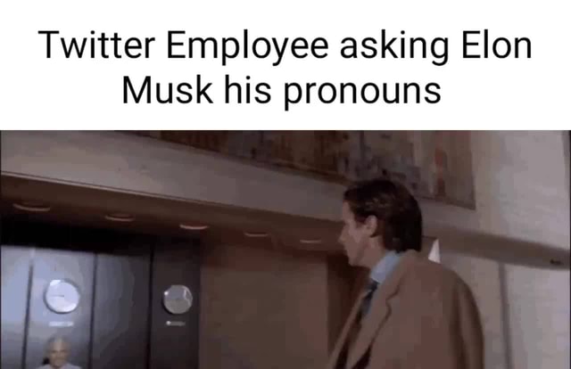 Twitter Employee asking Elon Musk his pronouns ie - iFunny