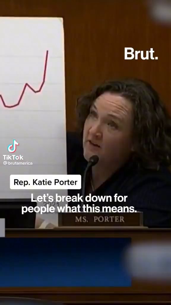 Brut. TikTok @ biitamencs Rep. Katie Porter Let's break down for people ...