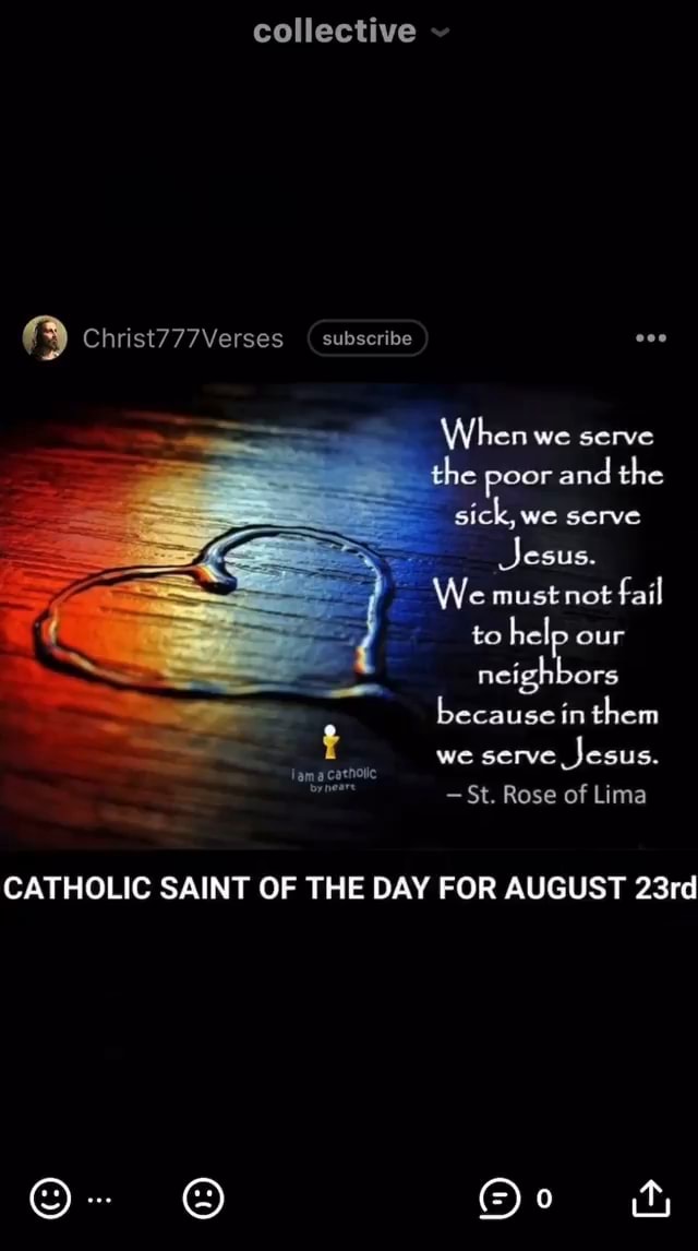 Collective Verses ( subscribe When we serve the poor and the sick, we ...