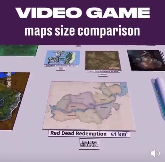 VIDEO GAME maps size comparison Red Dead Redemption 41 km - iFunny