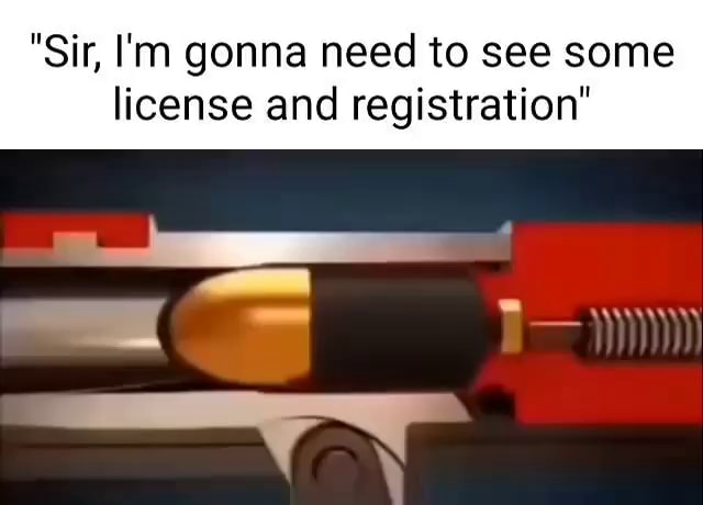 "Sir, I'm gonna need to see some license and registration' - iFunny