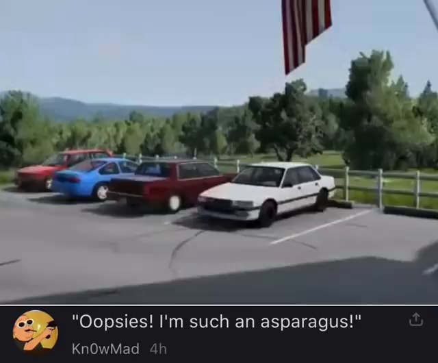 "Oopsies! I'm such an asparagus!" KnOwMad - iFunny