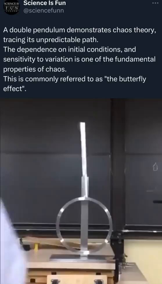 Scences Science Is Fun @sciencefunn A double pendulum demonstrates ...