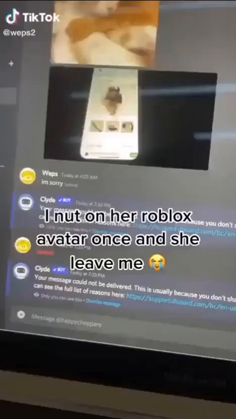 Woo nut on her roblox avatar once and she leave me - iFunny